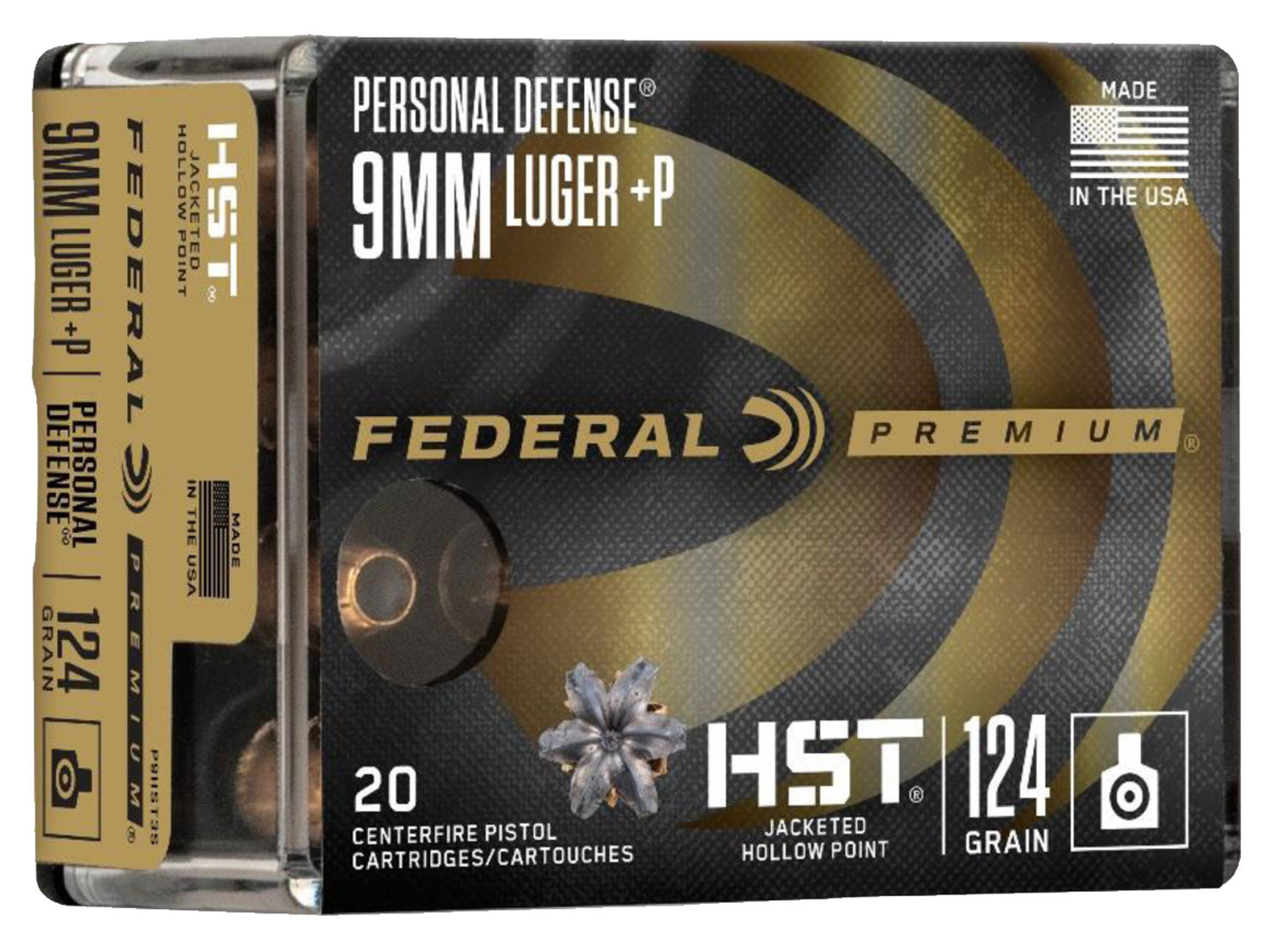 Federal Premium HST - 9mm +P - 124 Gr JHP - 20 Rnd/Bx – Ammunition1